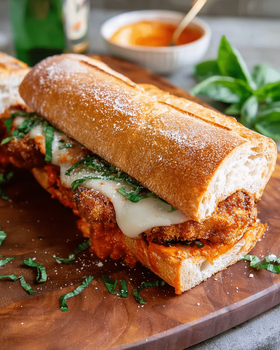Vodka Sauce Chicken Parmesan Sandwich