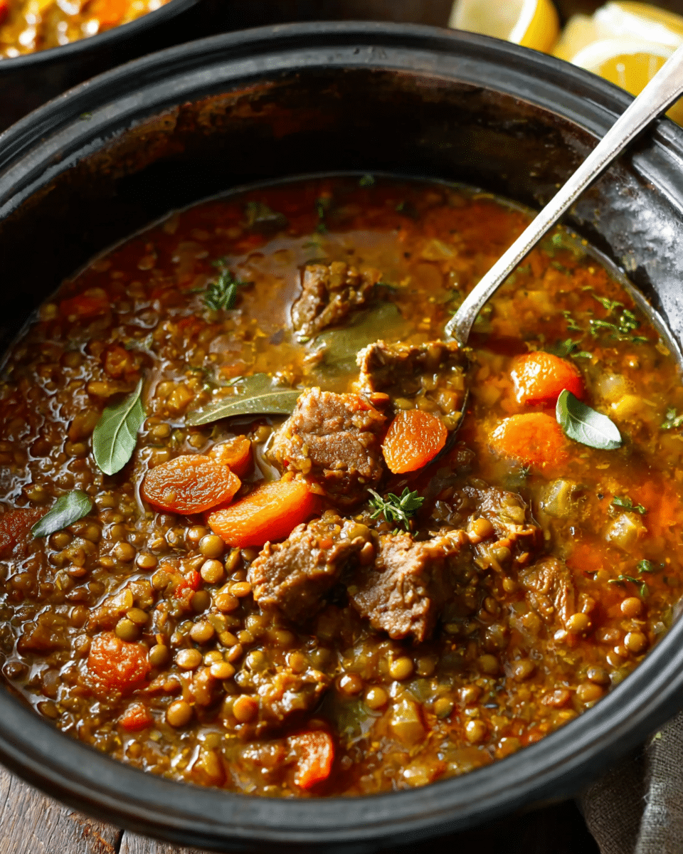 Moroccan-Spiced Beef and Lentil Stew